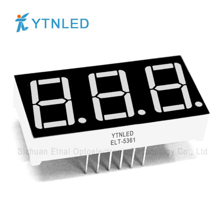 0.56inch Three digit led display Common Cathode Anode Red Olivine Emer ...